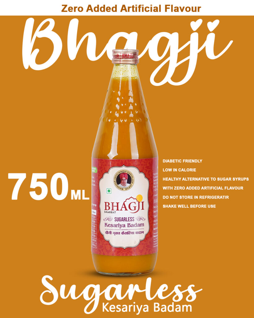 Bhagji’s Sugarless Kesariya Badam Sharbat – A Healthy Sip of Tradition ...